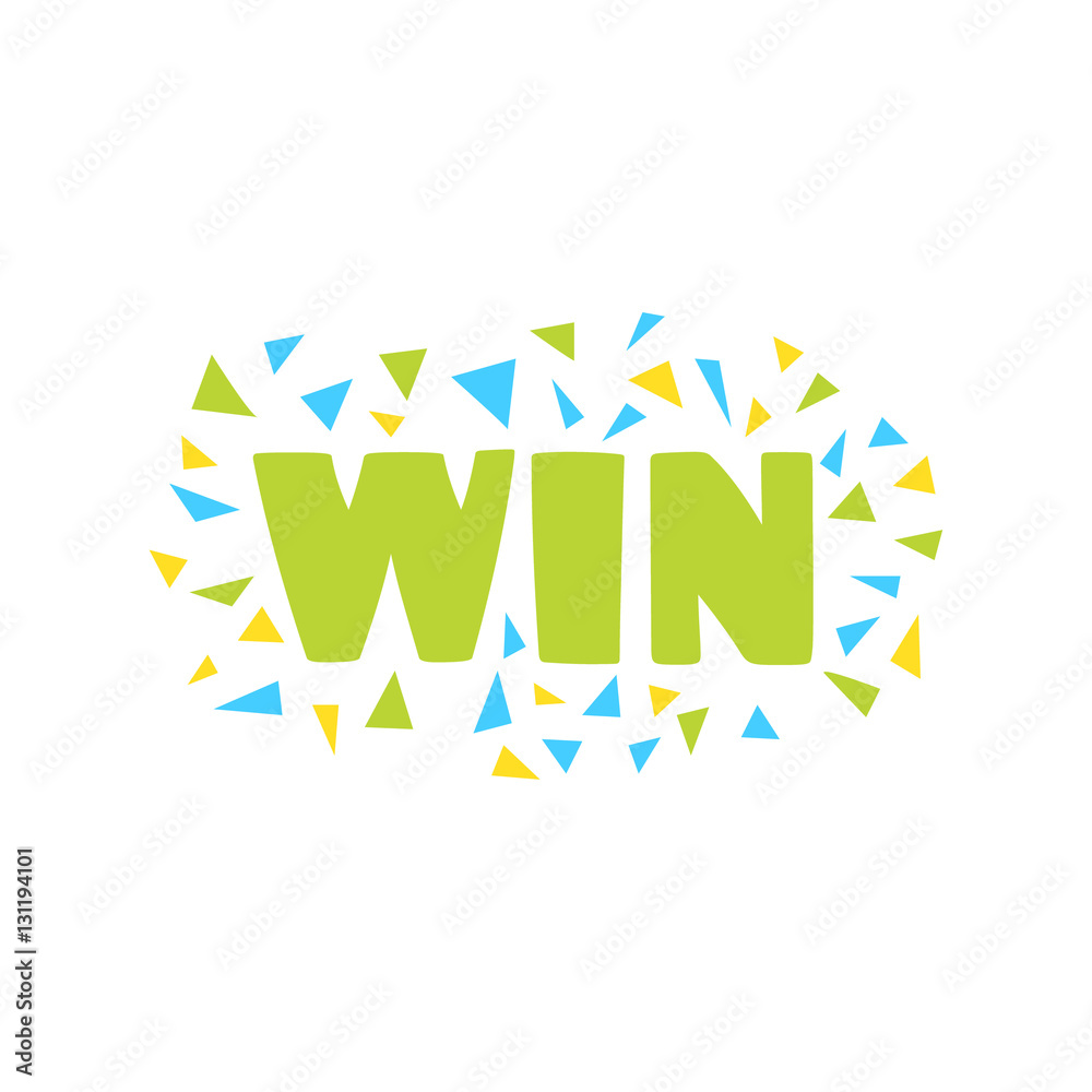 Win Congratulations Sticker With Confetti Design Template For Video ...