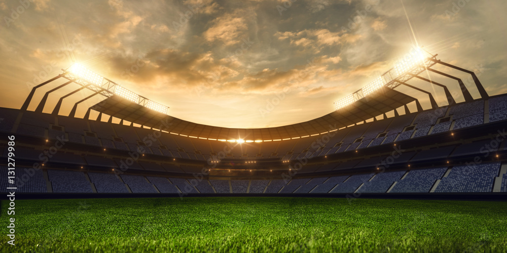 3d render emptry stadium evening Stock Illustration | Adobe Stock
