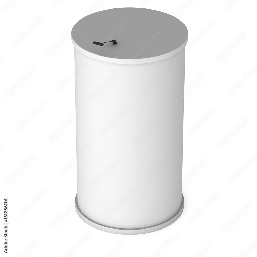 Trade show booth column white and blank. 3d render isolated on white ...