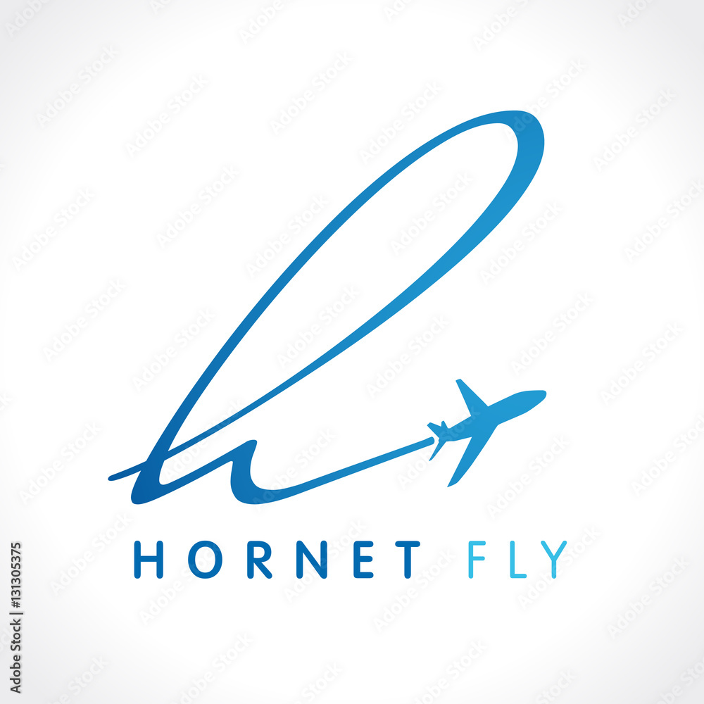 H hornet travel company logo. Airline business travel logo design with ...