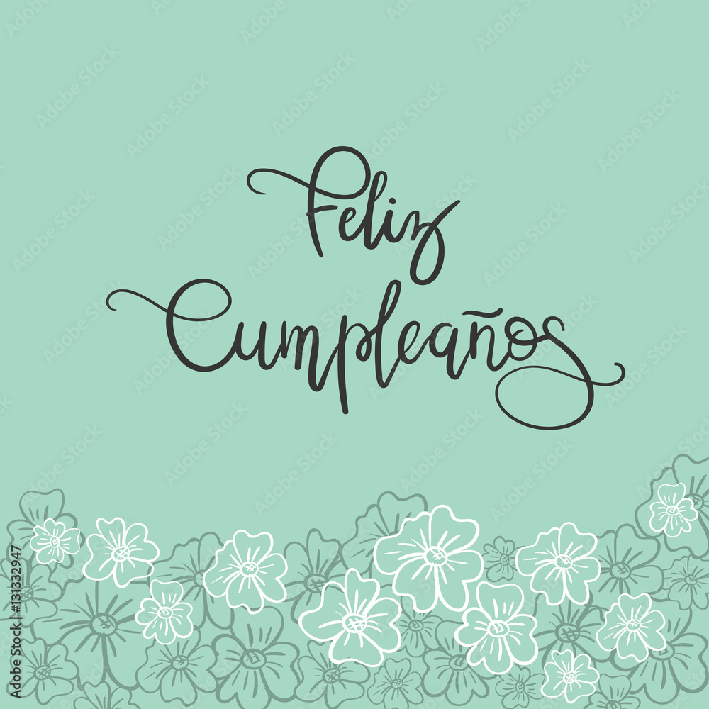 Feliz Cumpleanos (Happy Birthday spanish text). Greeting Card. Modern ...