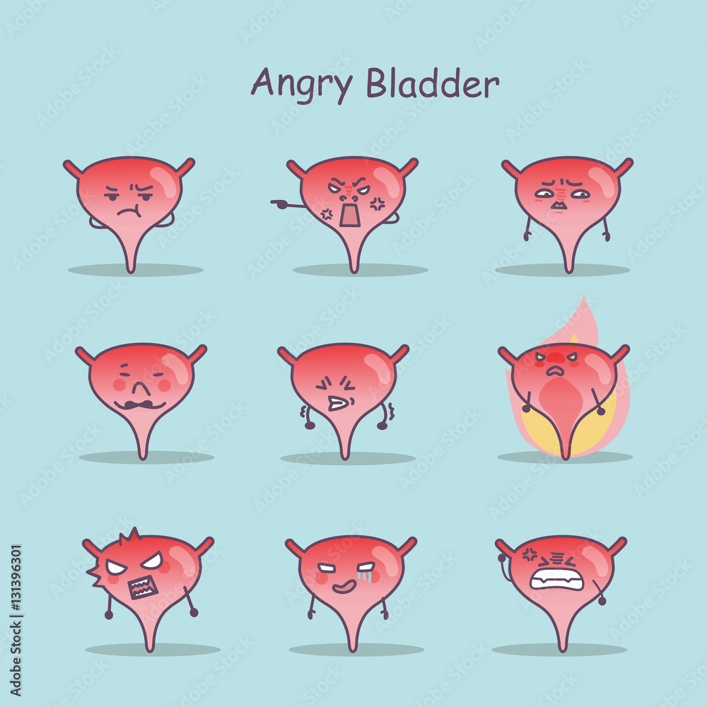 angry cartoon bladder Stock Vector | Adobe Stock
