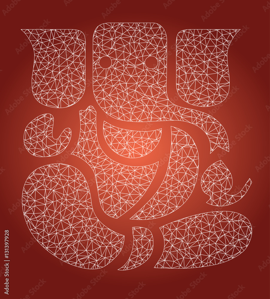 Ganesha Polygon Mesh Design, Low Poly Mesh Design of Hindu God Ganesha ...