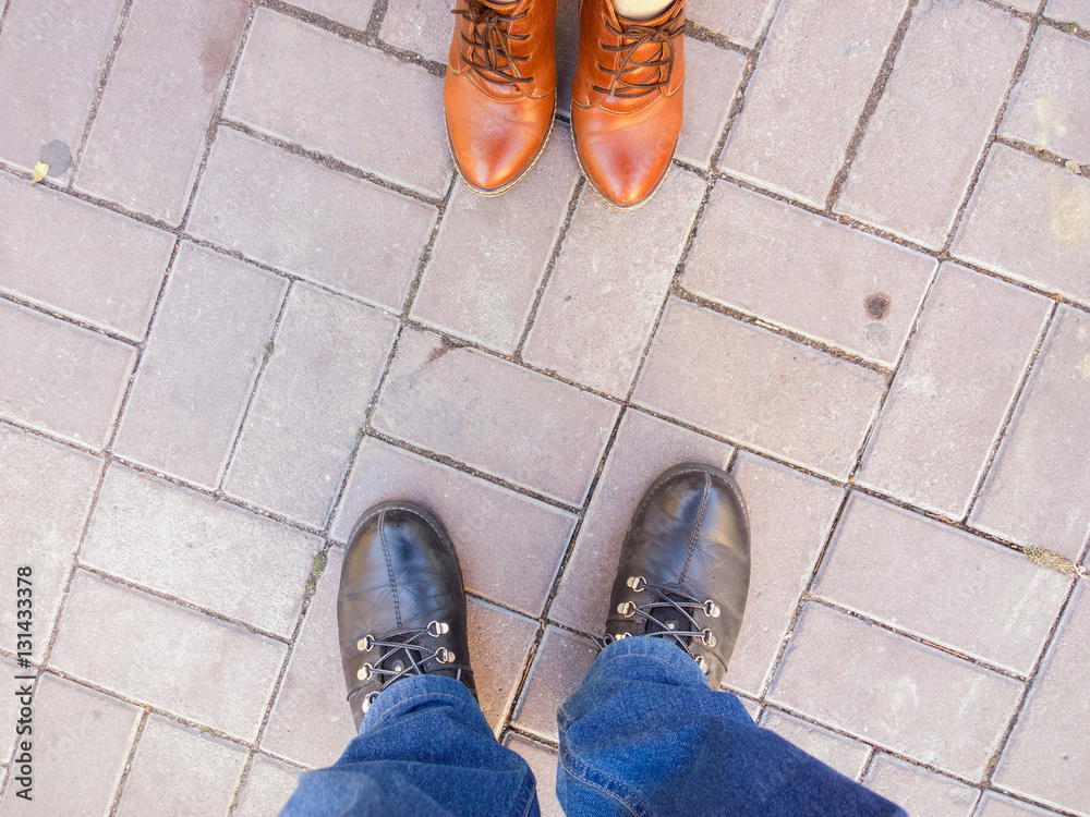 Feet on the pavement. Stock Photo | Adobe Stock