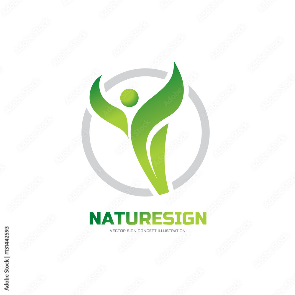 Nature sign - vector logo concept illustration. Abstract human ...