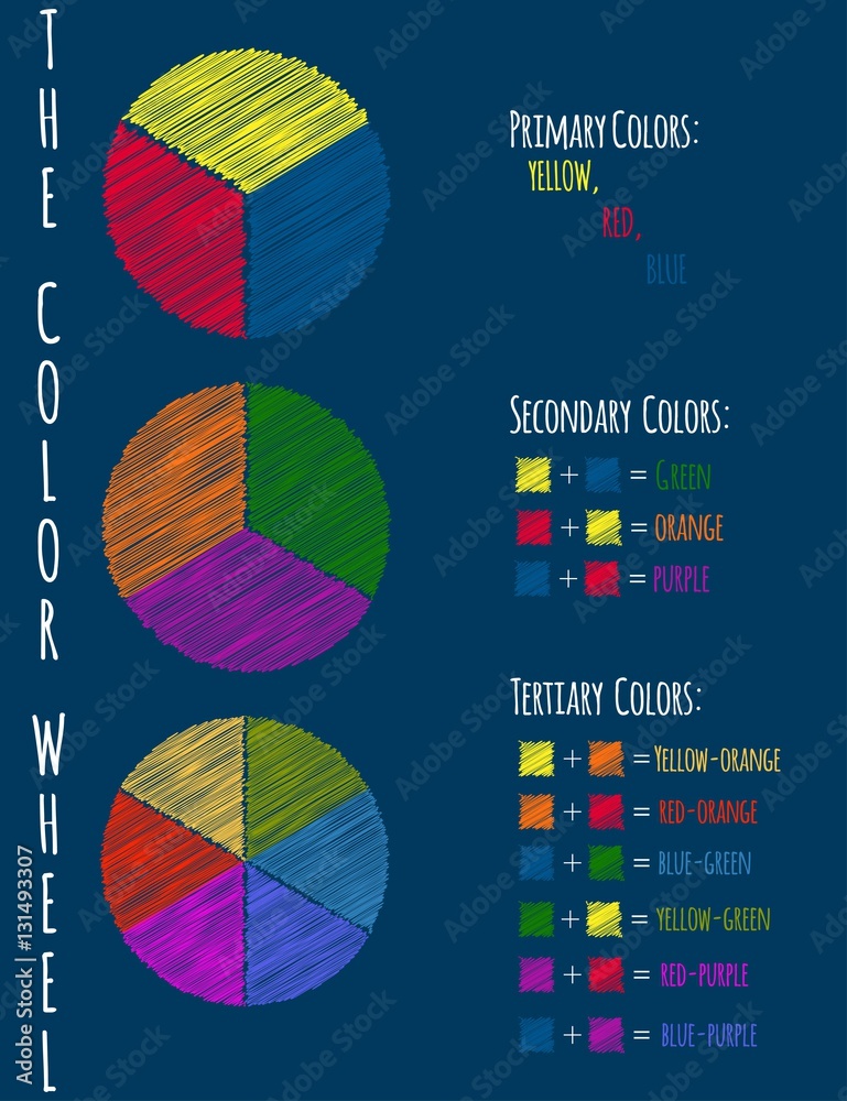 The Color Wheel. Basic Color Theory. Vector infographics Stock Vector ...