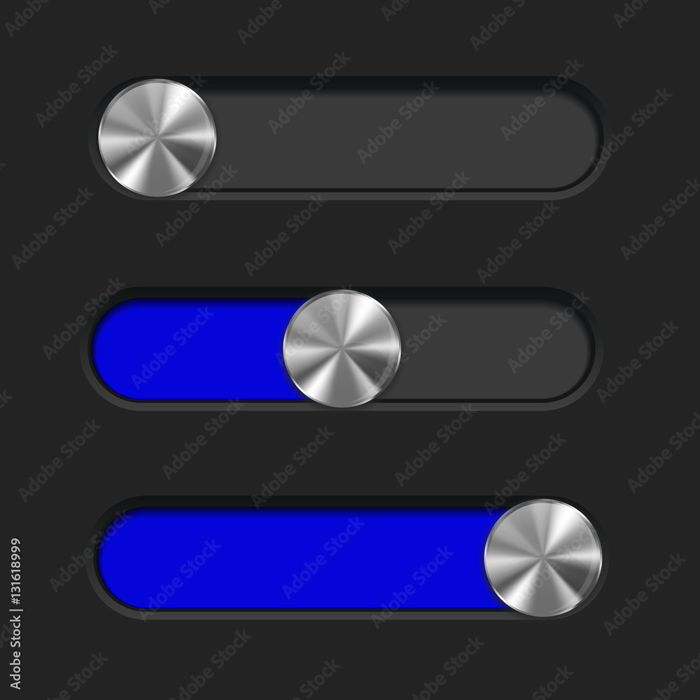 Slider toggle switch, blue bar. Interface button Stock Vector | Adobe Stock