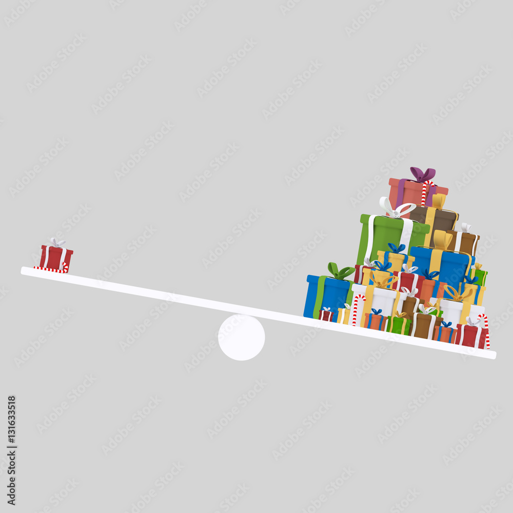 Balance gift equality Down. Custom 3d illustration contact me! Stock ...