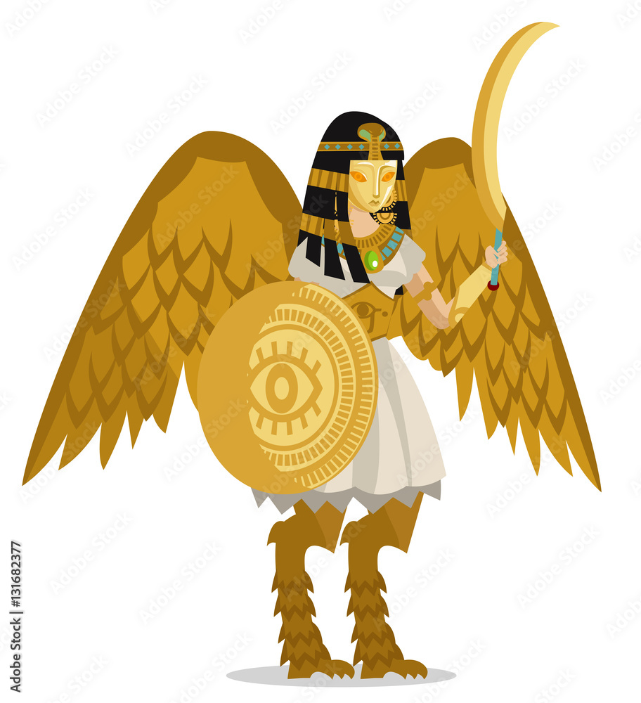 mythical creature harpy sphinx with scimitar Stock Vector | Adobe Stock