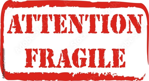 Vecteur Stock tampon attention fragile 27122016 | Adobe Stock