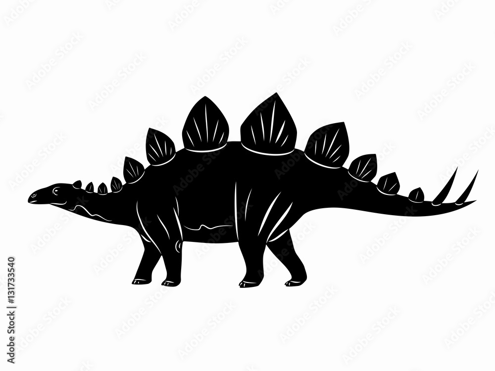 silhouette of a stegosaurus. vector drawing Stock Vector | Adobe Stock