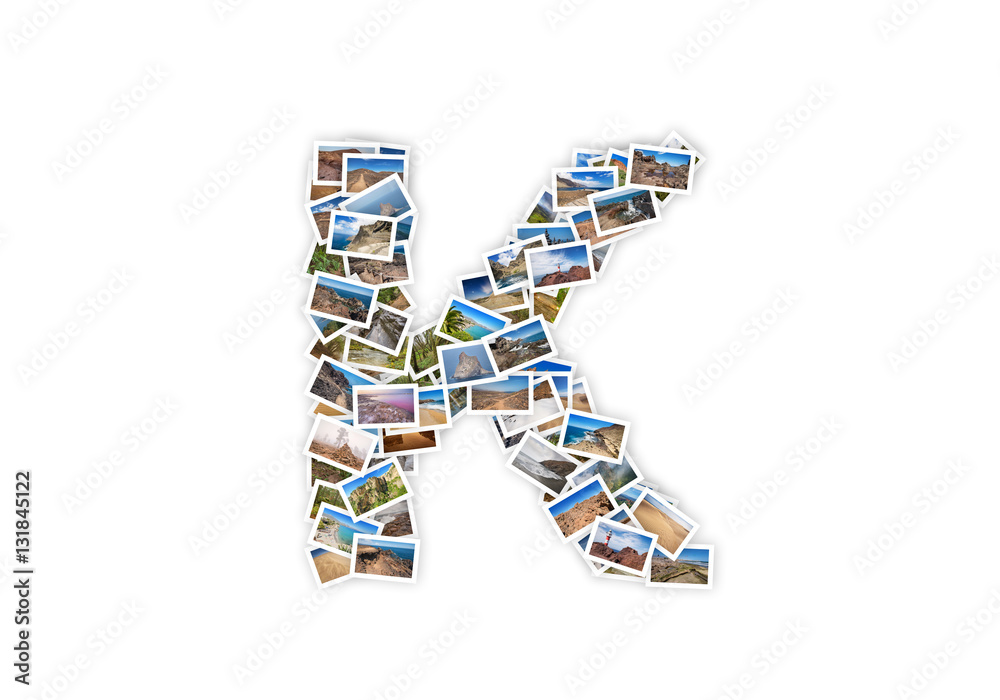 Letter K uppercase font shape alphabet collage made of my best ...