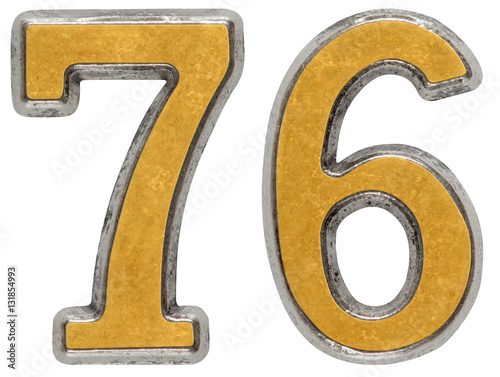 Metal numeral 76, seventy-six, isolated on white background - Buy this ...