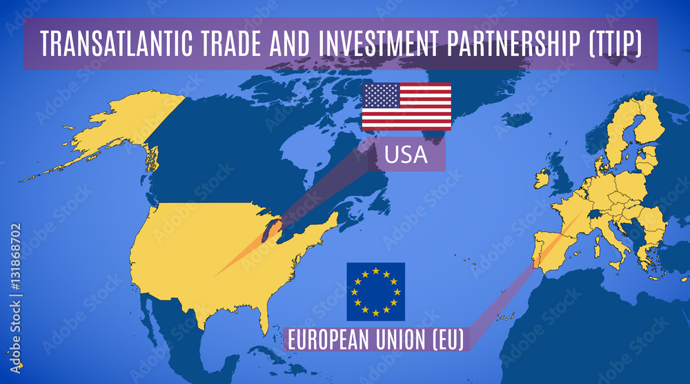 Schematic map of the Transatlantic Trade and Investment Partners Stock ...