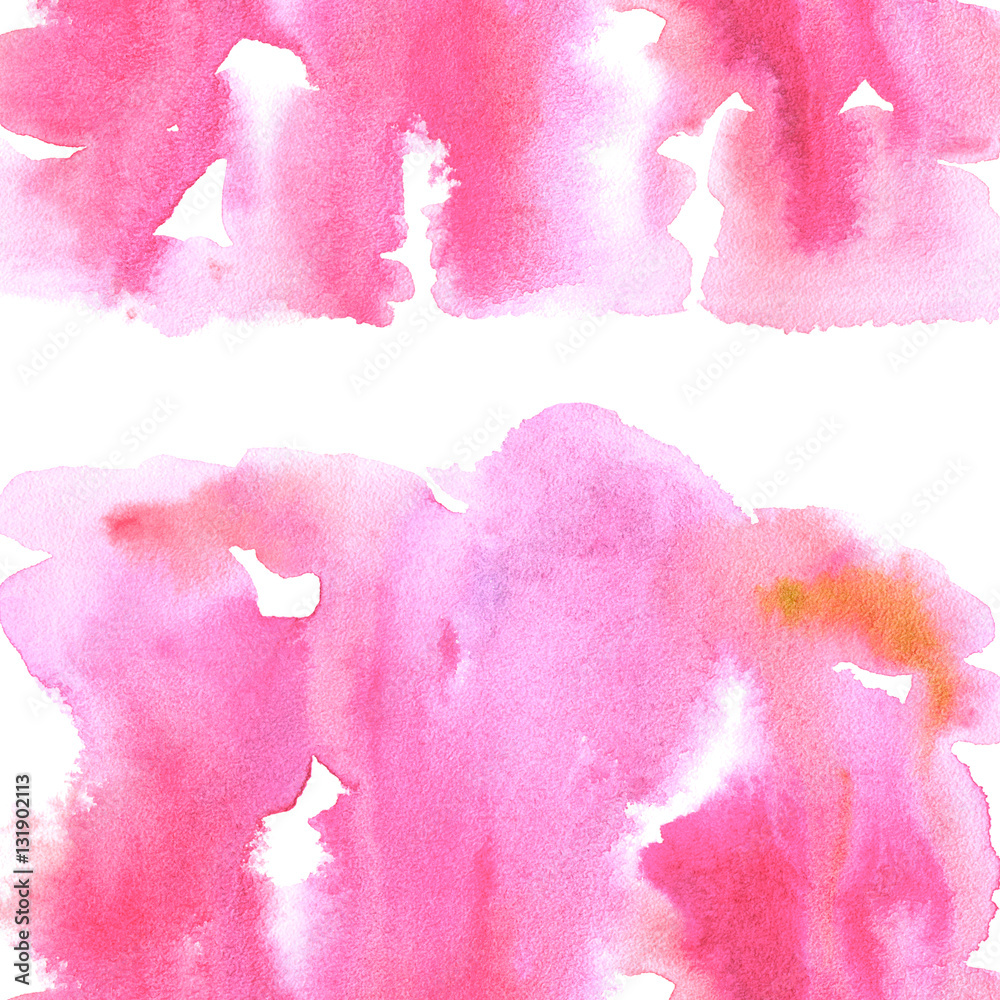 Abstract pink watery frame.Aquatic backdrop.Ink drawing.Watercolor hand ...