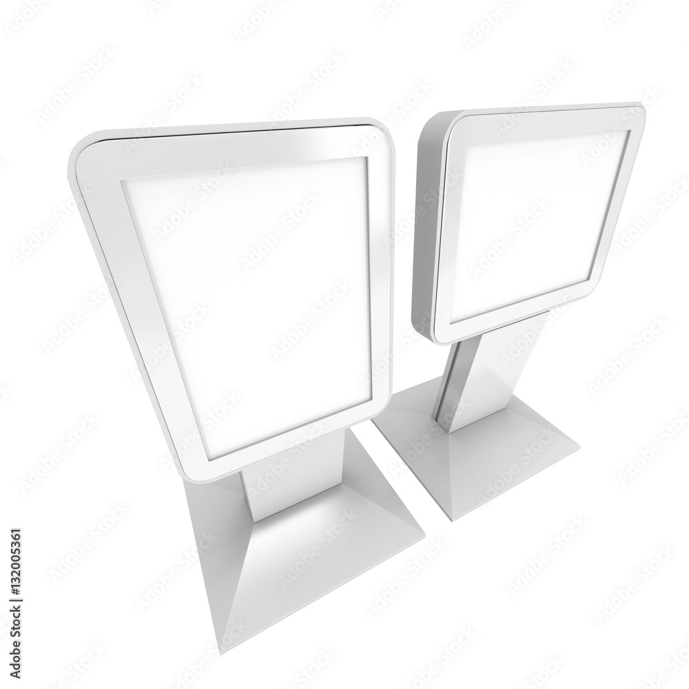 LCD Screen Stand. Blank Trade Show Booth. 3d render of lcd screen ...