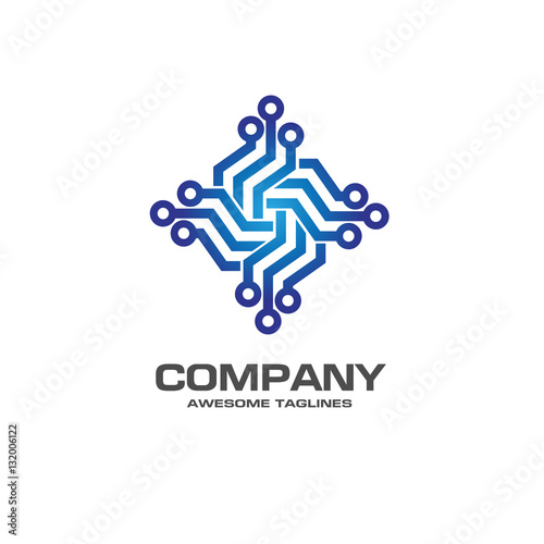 Digital electronics logo design. Creative electronic circuits logo ...
