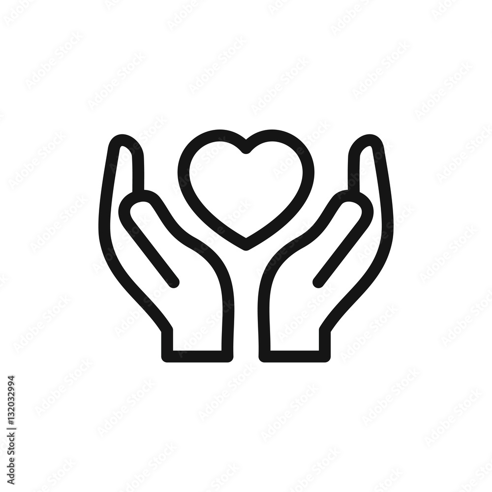 hands holding heart icon illustration Stock Vector | Adobe Stock