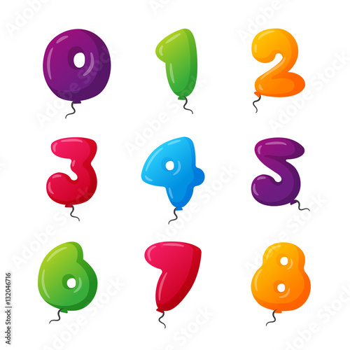 Balloon numbers vector set. Stock Vector | Adobe Stock Balloon numbers vector set. Stock Vector | Adobe Stock