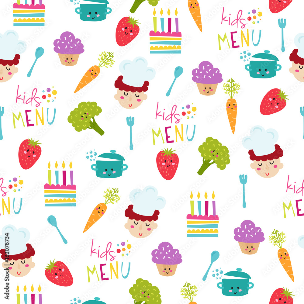 Kids food menu background vector illustration Stock Vector | Adobe Stock