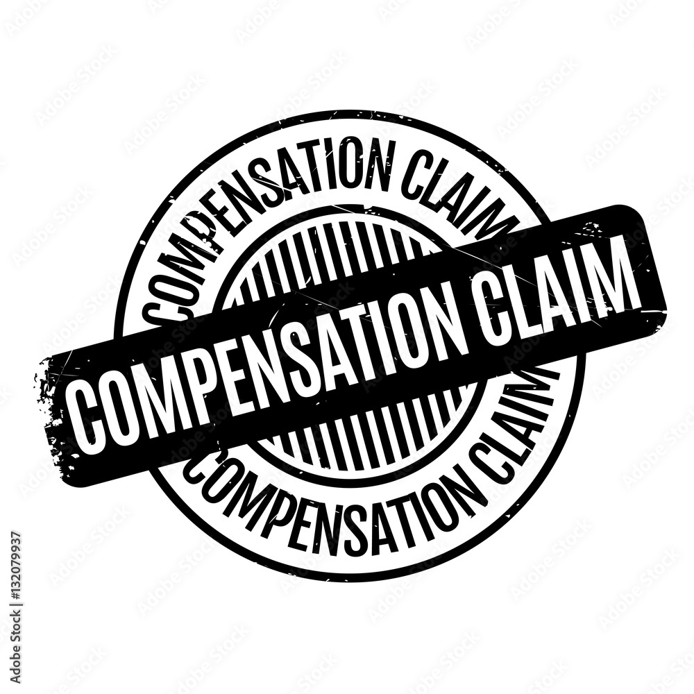 Compensation Claim rubber stamp. Grunge design with dust scratches ...