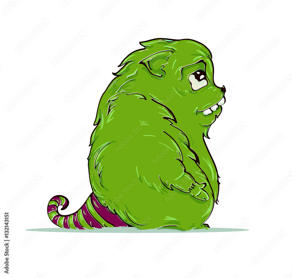 cute_green_character Stock Vector | Adobe Stock