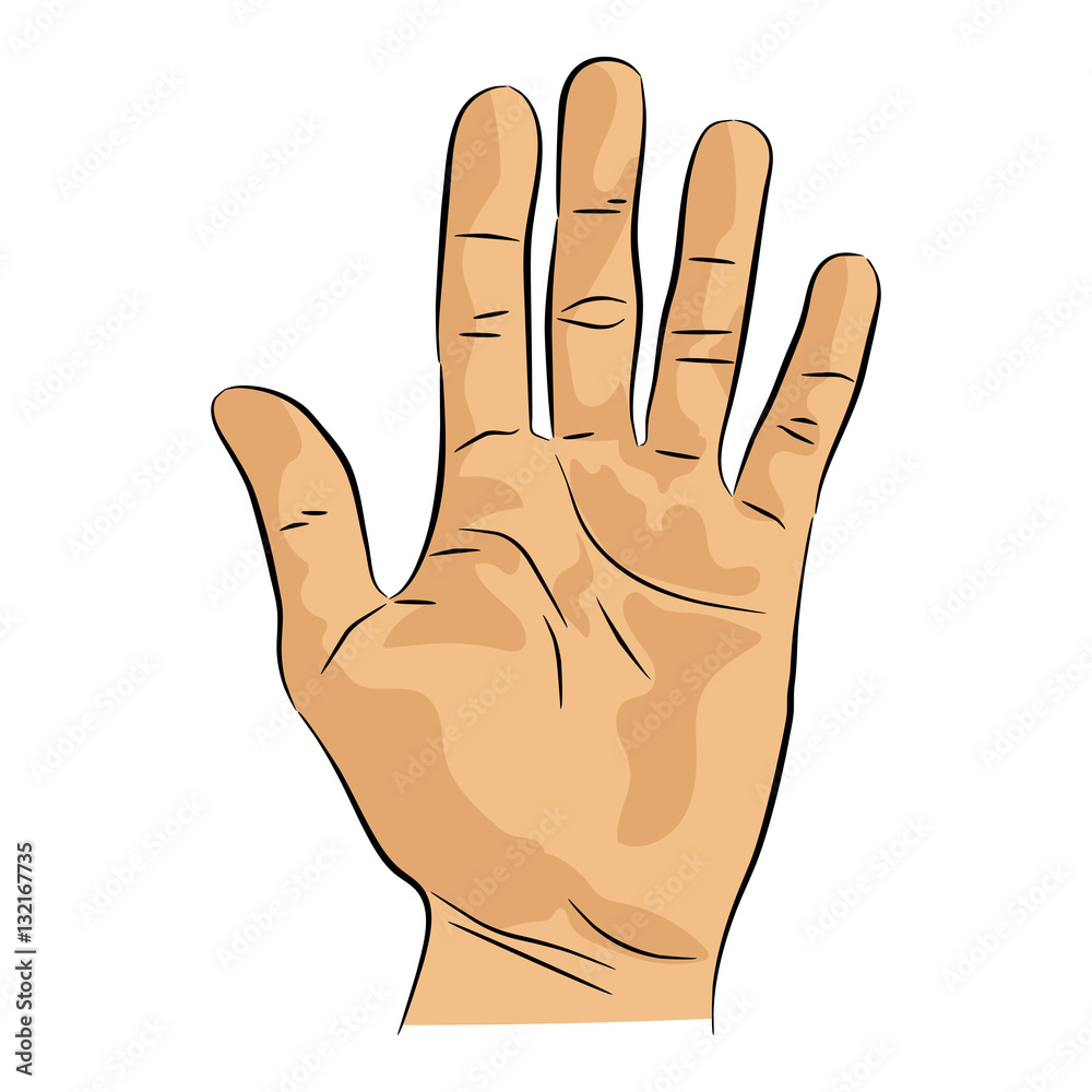 left hand palm-drawn pencil Stock Vector | Adobe Stock