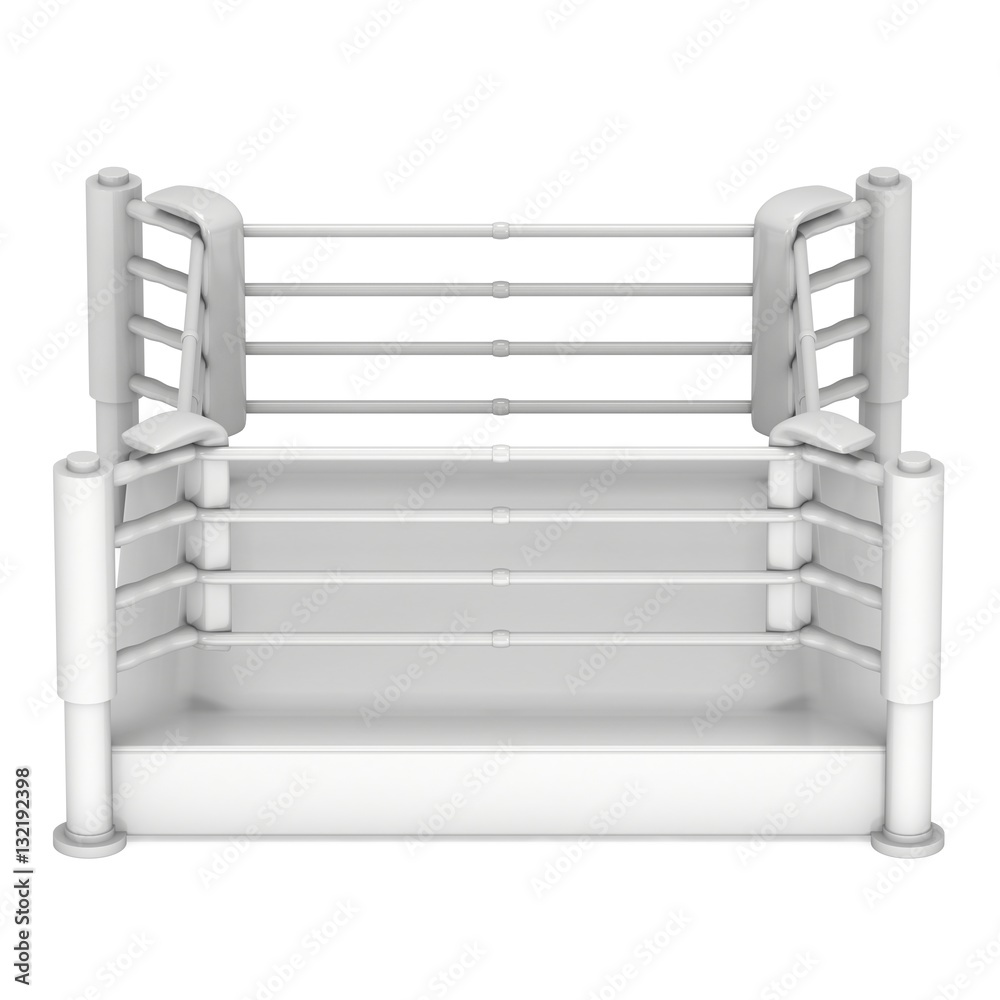 Boxing ring. High resolution 3d render of blank arena isolated on white ...