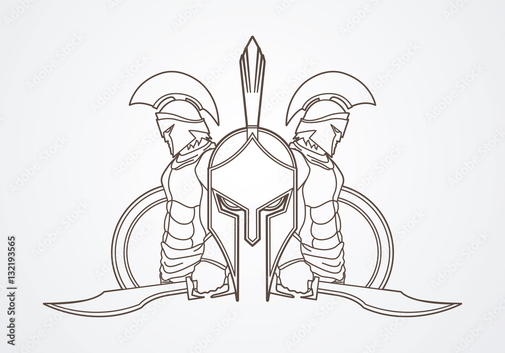 Spartan Outline Drawing