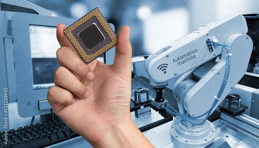 Industry 4.0 , Machine learning and artificial intelligence concept ...