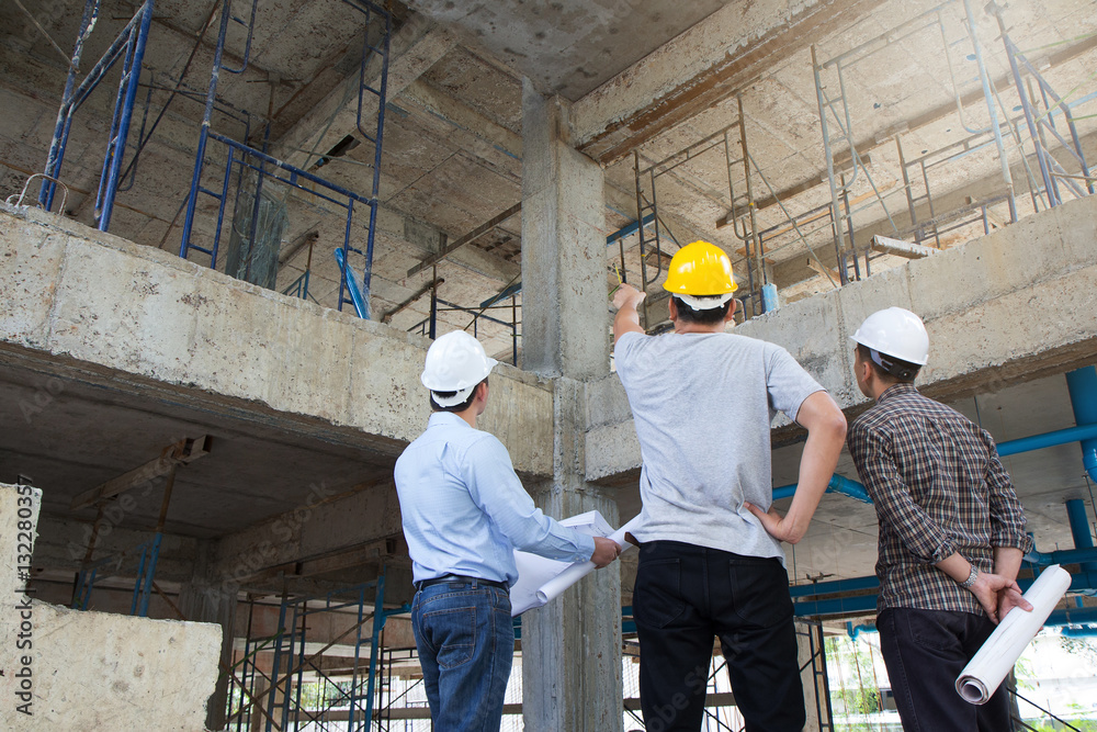 Engineer Architect working at Construction Site Stock Photo | Adobe Stock