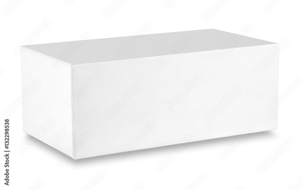 White rectangular box shot at an angle Stock Photo | Adobe Stock