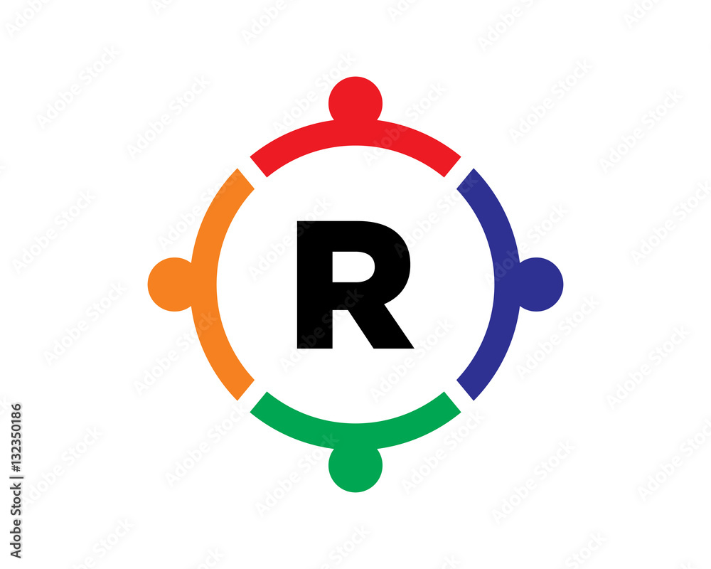 R Letter Team Work Logo Stock Vector | Adobe Stock