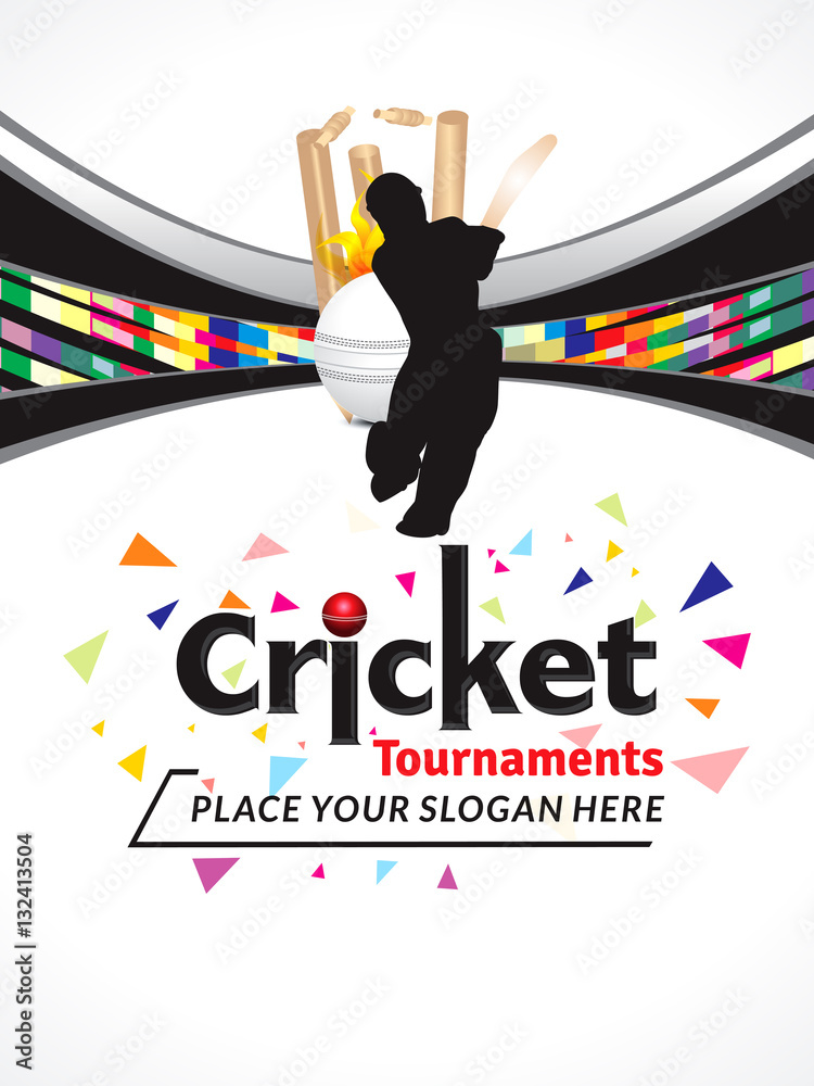 Colorful Cricket Tournament Banner Design Template Stock Vector | Adobe ...