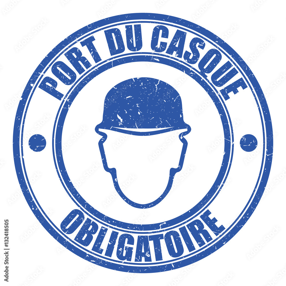 Vector de Stock Logo port du casque obligatoire. | Adobe Stock