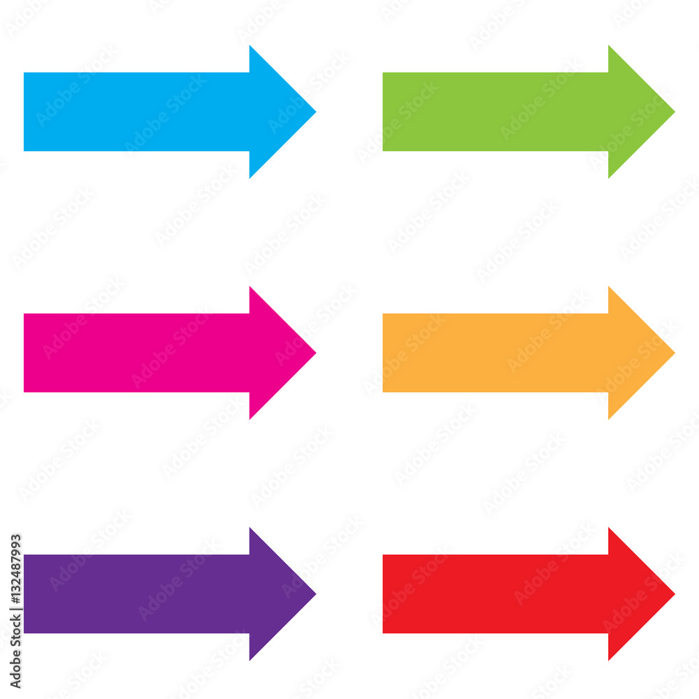 Set of Colorful arrow template isolated on white background. Stock ...