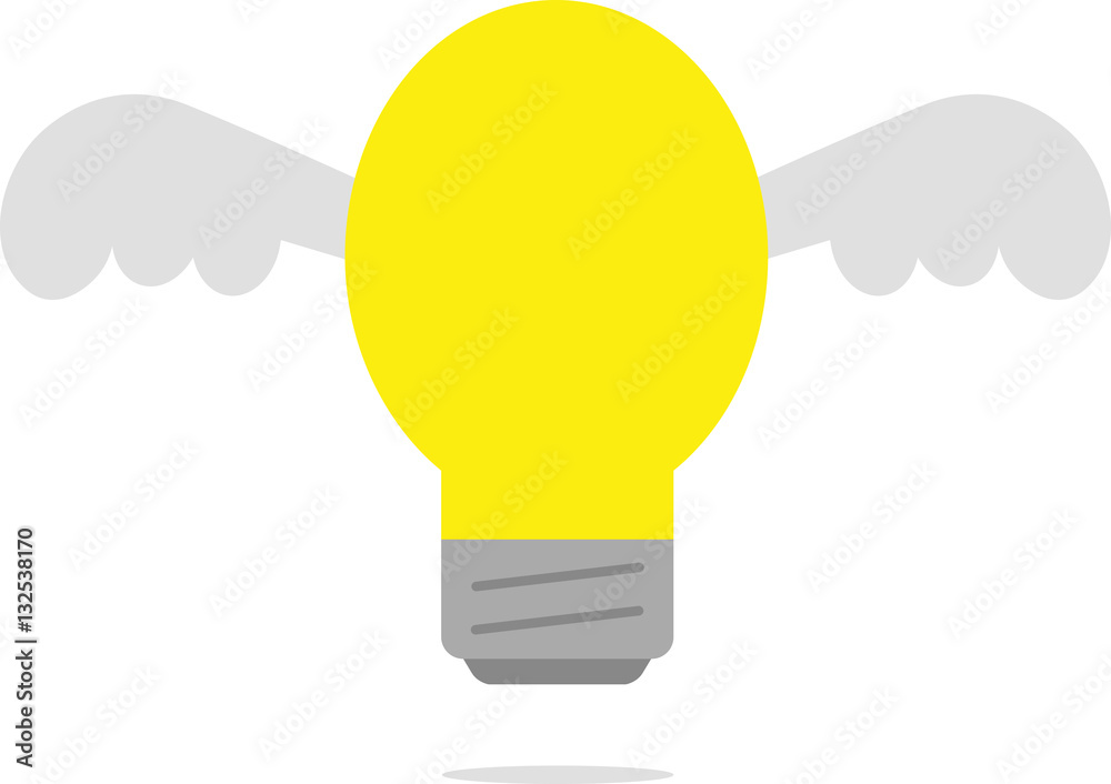 Light bulb with wings Stock Vector | Adobe Stock