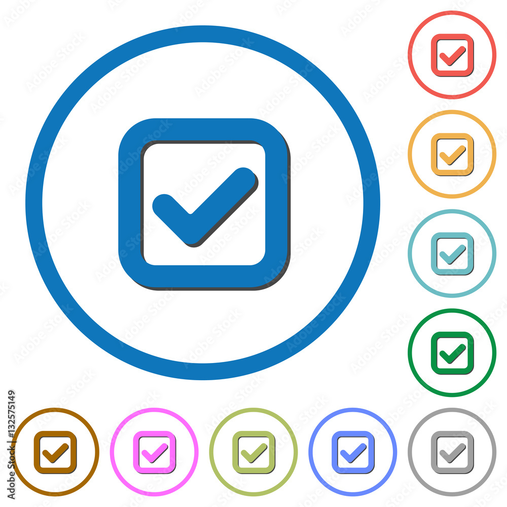 Image vectorielle Stock Checkbox icons with shadows and outlines ...