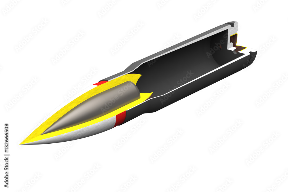 Structure of the armor-piercing bullet 7.62x39mm AK-47 (3D model) Stock ...