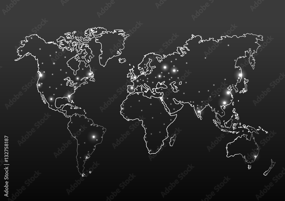 Vector de Stock maps of the Earth's. world map. Vector illustration ...