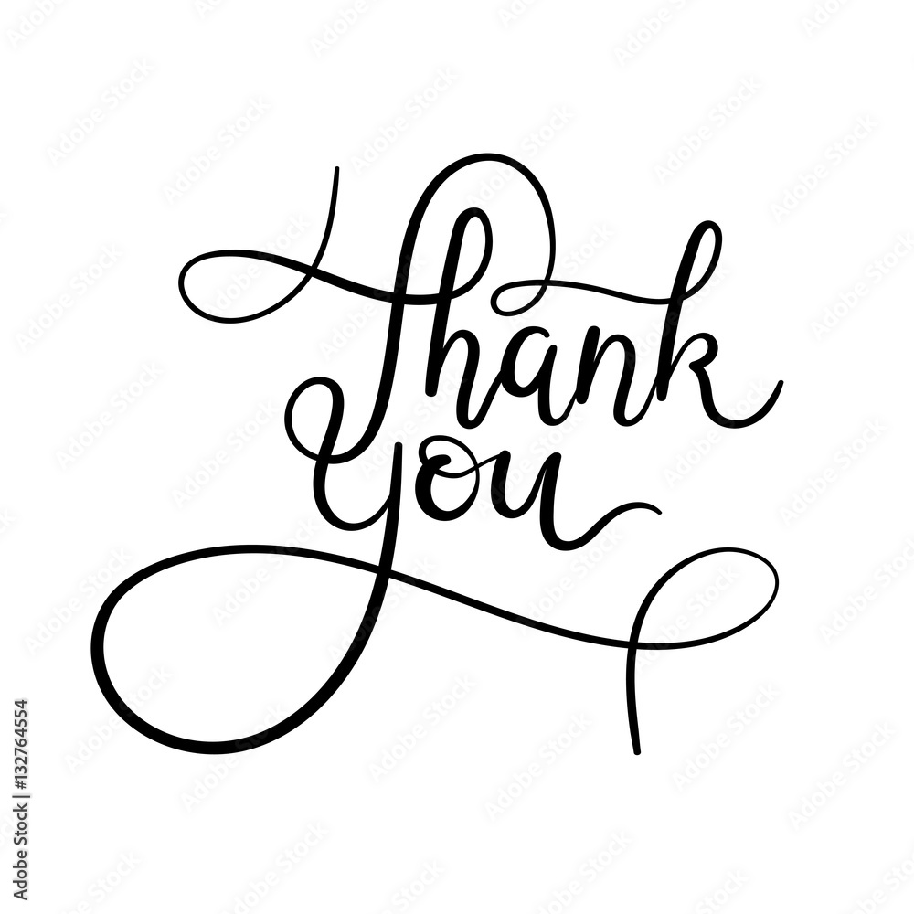 เวกเตอร์ Stock Thank You Hand Lettering Card. Modern Calligraphy. Vector Illustration. Isolated ...