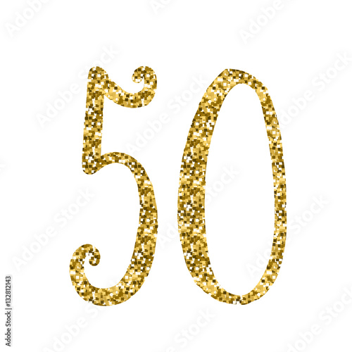 GOLD GLITTER ICON – 50 YEARS Stock Vector | Adobe Stock