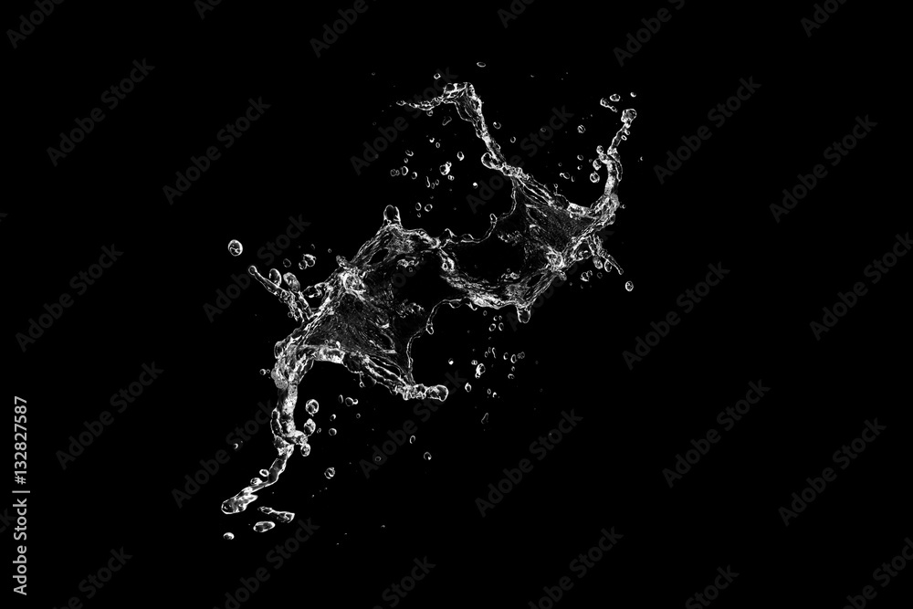 water splash isolated on black background Stock Photo | Adobe Stock