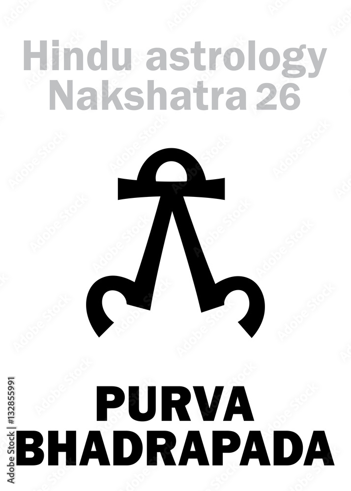 Astrology Alphabet: Hindu nakshatra PURVA BHADRAPADA (Lunar station No ...