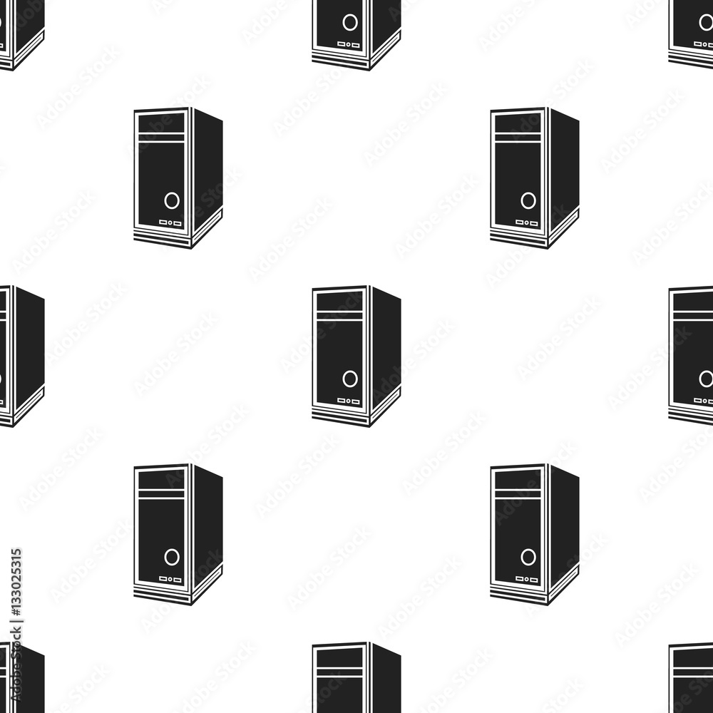 System unit icon in black style isolated on white background. Personal ...