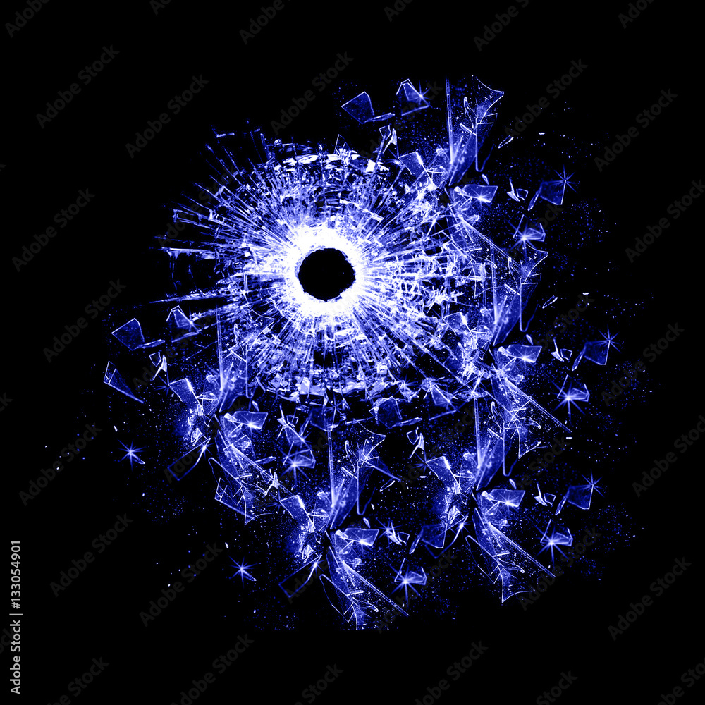 Blue Shattered Glass Background