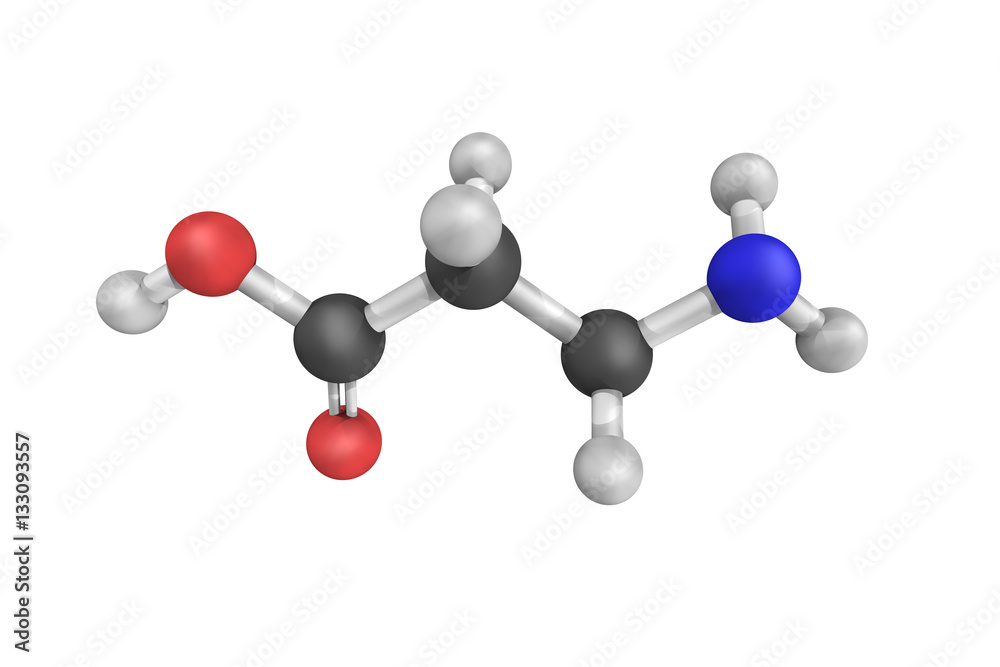3d structure of Beta-alanine, a naturally occurring beta amino a Stock ...