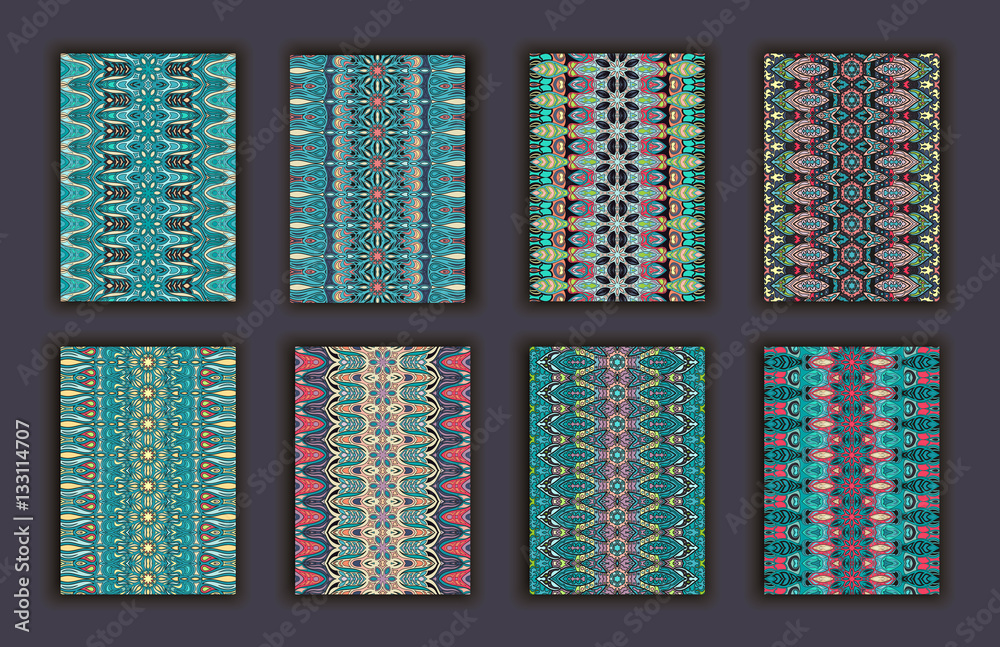 Collection retro cards. Ethnic backgrounds. Card of invitation. Stock ...