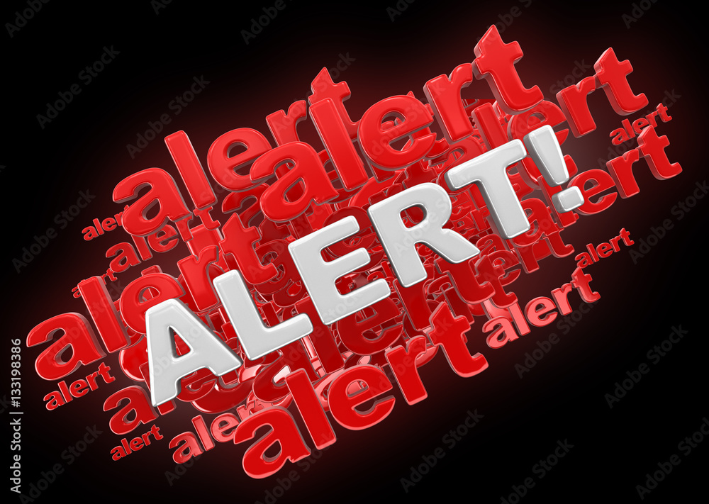 Stock-Illustration „Word alert. Image with clipping path“ | Adobe Stock