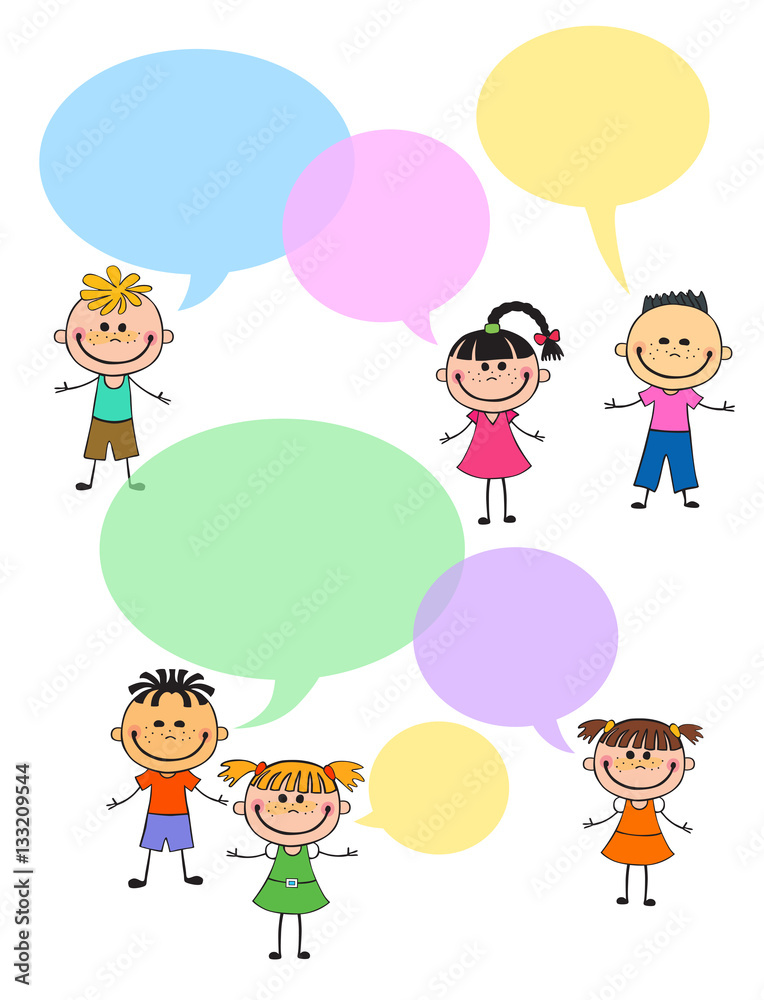 Vector brochure backgrounds with cartoon children. Infographic template ...